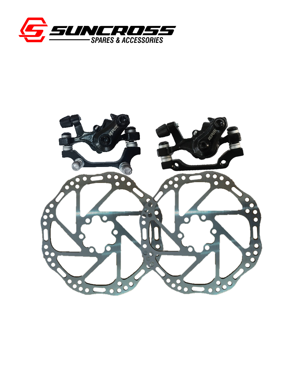 Repute Mechanical Disc Brake Set with Rotor 160mm Front and Rear EN ...